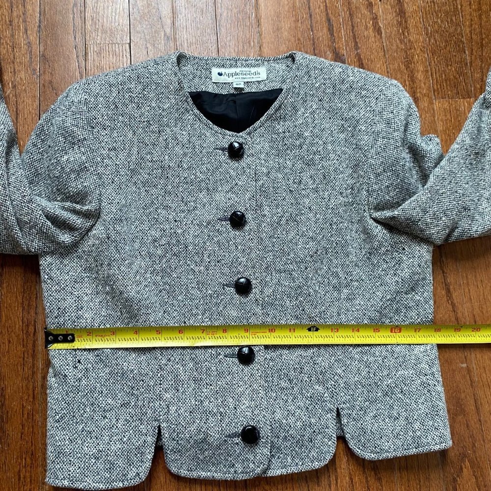 Appleseed's Blazer Tweed Herringbone Jacket Scalloped… - Gem
